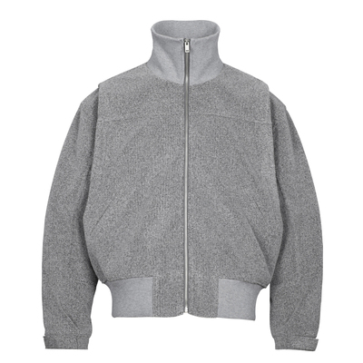 OD/DARKNESS 2025冬罗纹高立领剪裁解构Cleanfit毛呢夹克短宽外套