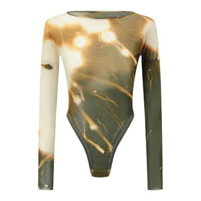 OUDE WAAG 网纱透视抽象印花女装连体衣