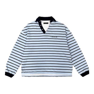 Grailz复古撞色条纹polo衫廓形