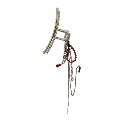 原创新中式后脑抓夹拼接流苏链条