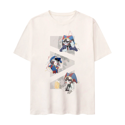 RGB&CMYK插画师Rita联名2神器数字马戏团帕姆尼同人重磅T恤宽松