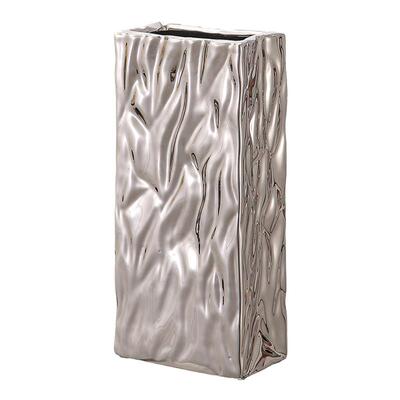 奶油风简约陶瓷仿褶皱纸袋花瓶