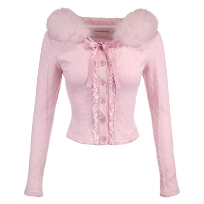 莉摩Bobon21洛杉矶芭比针织毛领套装TB2385