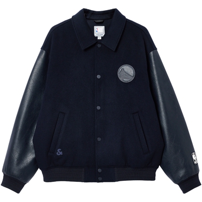 杰克琼斯男装秋冬毛呢大衣2025年新款NBA联名翻领按扣长袖外套