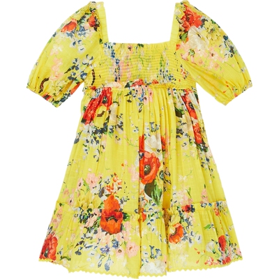 ZIMMERMANN春夏女童印花平行绉缝棉质巴里纱连衣裙