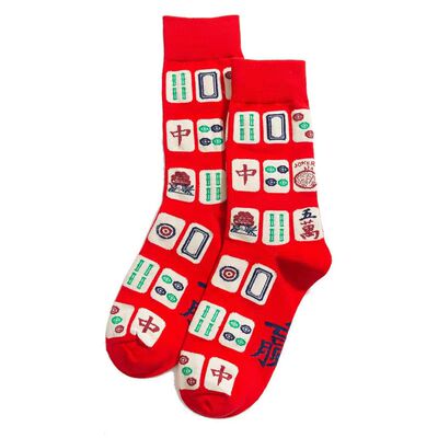 麻将袜子秋冬赢钱情侣