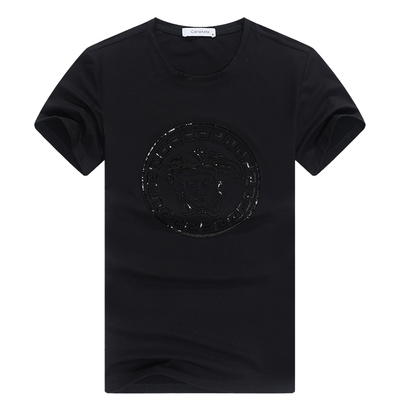 高端刺绣修身丝光棉时尚半袖上衣