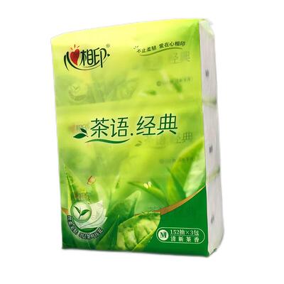 心相印经典茶香抽纸3层152抽印花