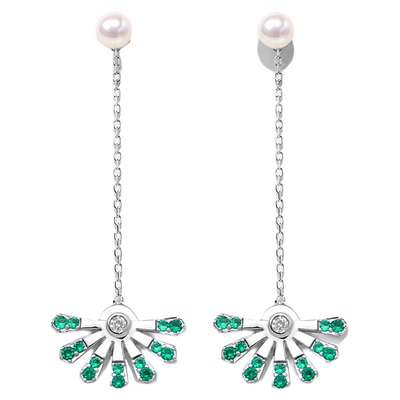 薇拉蒂S925纯银扇子耳钉