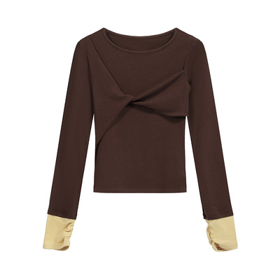 原创纯手工蜡绳编织拼接T恤