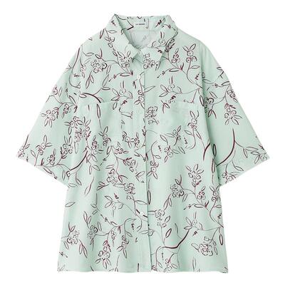 LILY BROWN春夏款度假风碎花印花雪纺小翻领衬衫LWFT242098