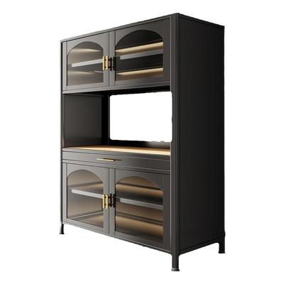 钢化玻璃柜门木板台面厨房置物柜