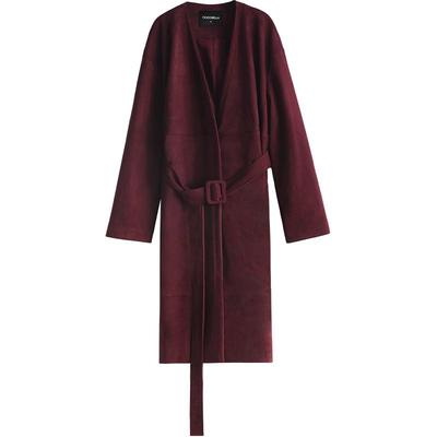 COCOBELLA仿麂皮绒无领风衣