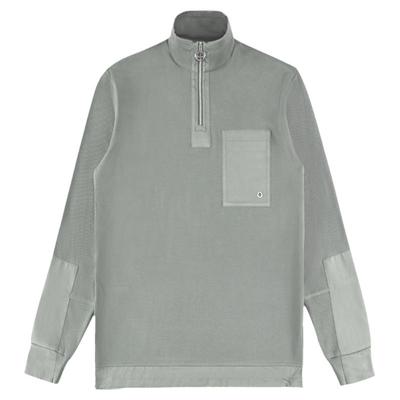 MrBu布先生时尚立领半拉链毛衣男2025秋冬款减龄几何拼接断码