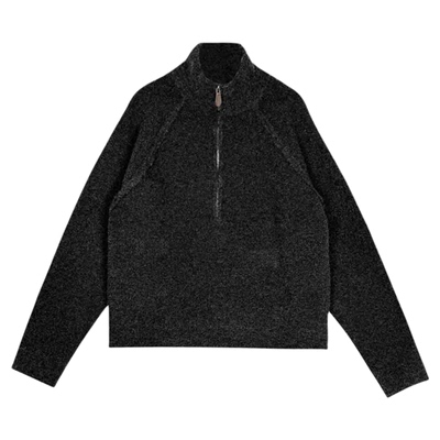 【Ares Mines】简约设计 重工高领半开拉链圈纱毛衣