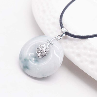 925镀银夹扣吊坠扣diy玉石平安扣