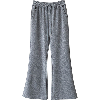 法式复古糯米羊绒加绒微喇叭裤子