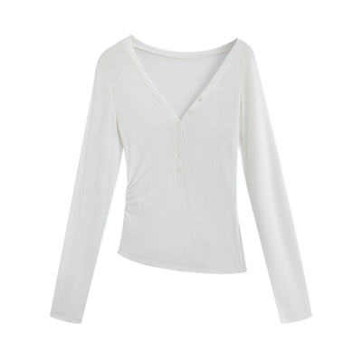 TheBlender不对称亨利领打底衫