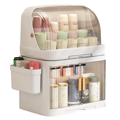 桌面双层茶杯茶具收纳盒