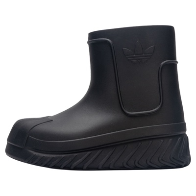 阿迪达斯三叶草女鞋冬季新款黑色高帮靴运动鞋套筒式雨靴休闲鞋子