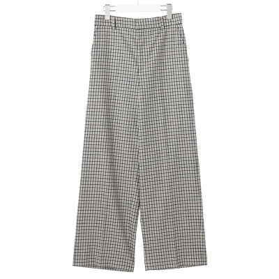 羊毛混纺半松紧腰阔腿裤商场同款