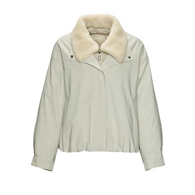 LILY通勤翻领纯色简约羽绒服