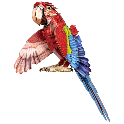 梦巴格拼插纸模仿真红绿金刚鹦鹉