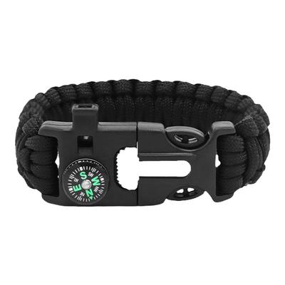 户外七芯伞绳编织口哨打火石火机大号指南针手链荒野末日求生装备