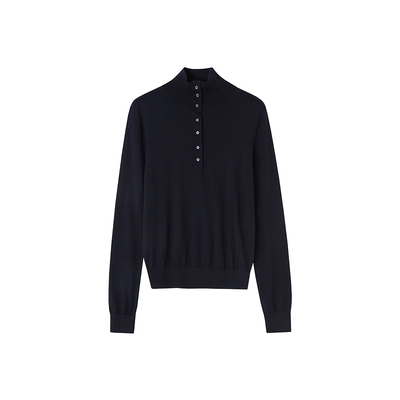 indicia标记商场同款2025冬新款设计感纽扣高领打底衫 F2D5DD537F