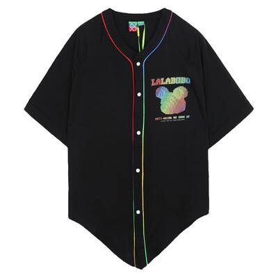 LABO乐高V领尖角休闲衬衫短袖