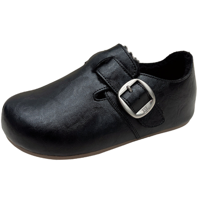 BL静哥加宽大码女鞋真皮加绒皮面防水勃肯鞋女款2025冬棉鞋P55105