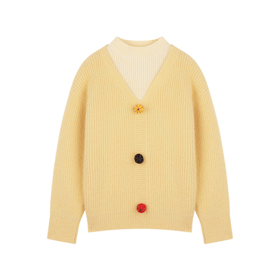 Amybaby女童南瓜玩偶假两件毛衣