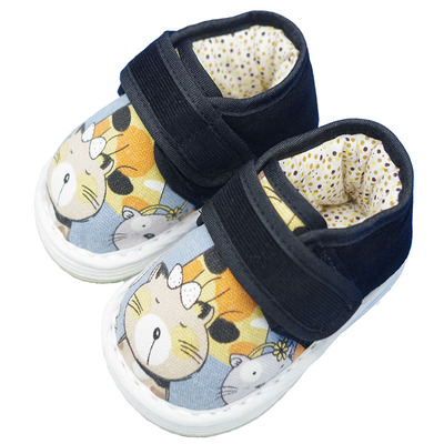 宝宝手工棉鞋冬季棉花内胆加厚传统千层底休闲魔术贴儿童周岁学步