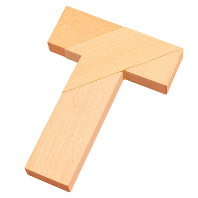 T字之谜益智玩具长条榉木四巧板教具成人小学生儿童智力拼图拼板t