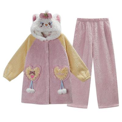 果壳珊迪士尼珊瑚绒情侣睡衣套装