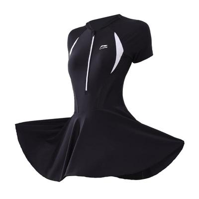 李宁2025新款连体裙式泳衣