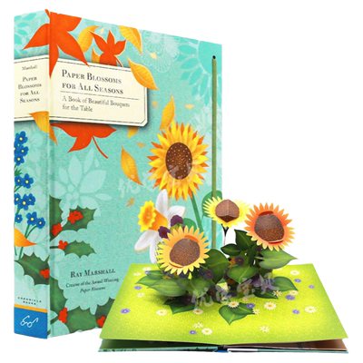 英文原版立体书 Paper Blossoms for All Seasons Pop Up四季纸花 春夏秋冬变化 立体工艺艺术书 情人节礼物 送礼 礼品书