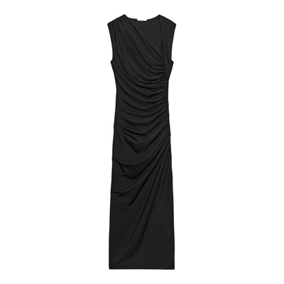 气质感修身褶皱迷笛连衣裙