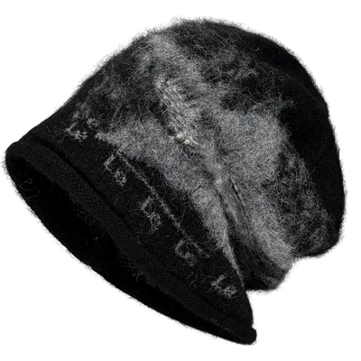 美式复古星星字母针织堆堆帽