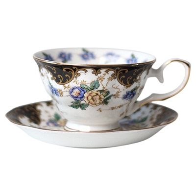 田园风咖啡杯水杯骨瓷花茶杯子