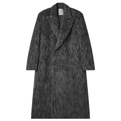 重磅长款羊毛呢子大衣男加厚