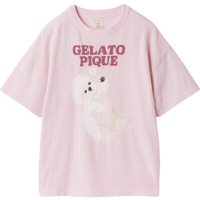 gelato pique26春夏新品女睡衣薄绒翻肚皮小狗短袖上衣PWNT261088