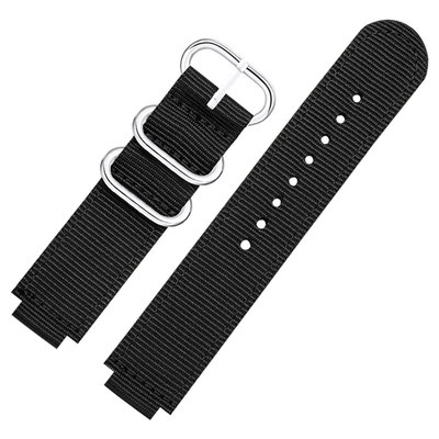 适配卡西欧凸口尼龙帆布编织表带