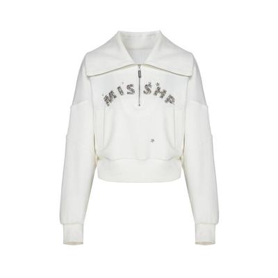 【商场同款】HPLY荷比俪冬季新款休闲运动风套头翻领红色卫衣女