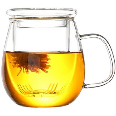 加厚耐热玻璃杯创意带过滤沏茶杯