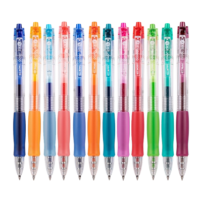 得力按动式做笔记彩色中性笔