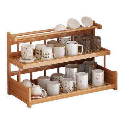 【纯楠竹】水杯架子收纳置物架