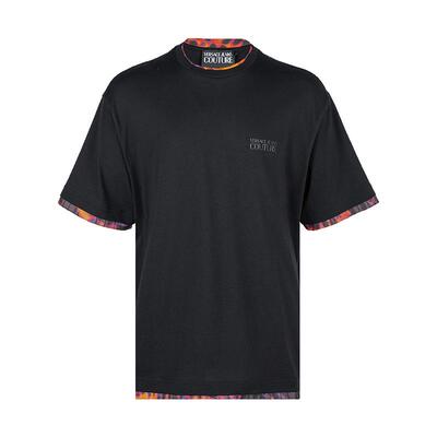 Versace男士对比边饰短袖T恤