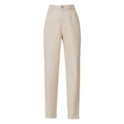 逸阳米色加绒宽松显瘦百搭牛仔裤