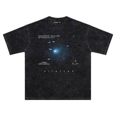 7AM-3I/ATLAS外星人造访新纪元人类升维水洗做旧纯棉短袖T恤极客